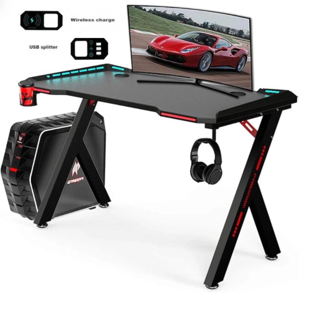 100cm RGB Gaming Desk with Wireless Charger Computer Tables – Trendybay
